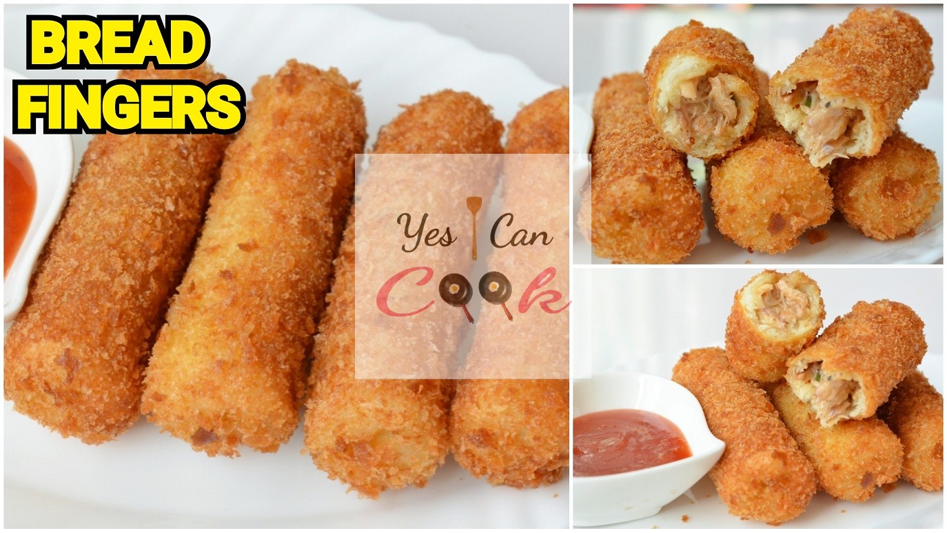 Bread Chicken Cheese Fingers Recipe - YesICanCook