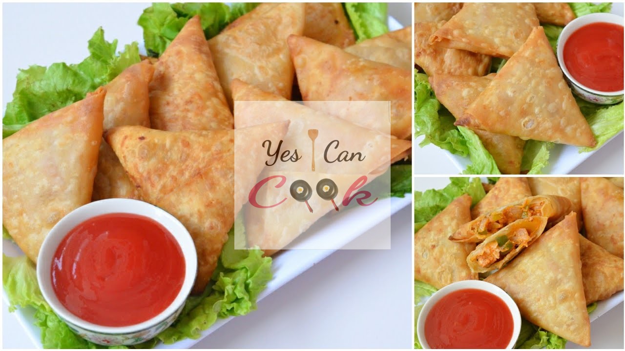 Pizza Samosa without Cheese - YesicanCook