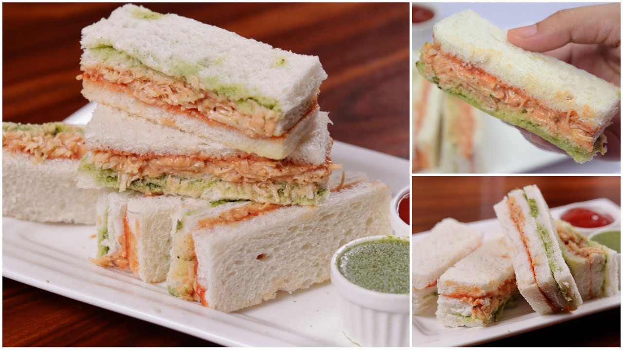 Chicken Chutney Sandwiches 5 Mins Recipe - YesICanCook