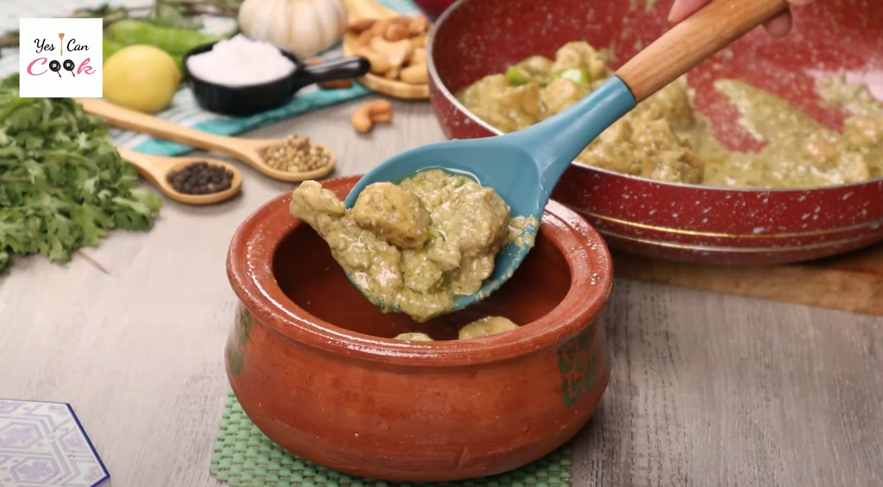 Green Creamy Chicken Handi - Original Restaurant Recipe - YesICanCook